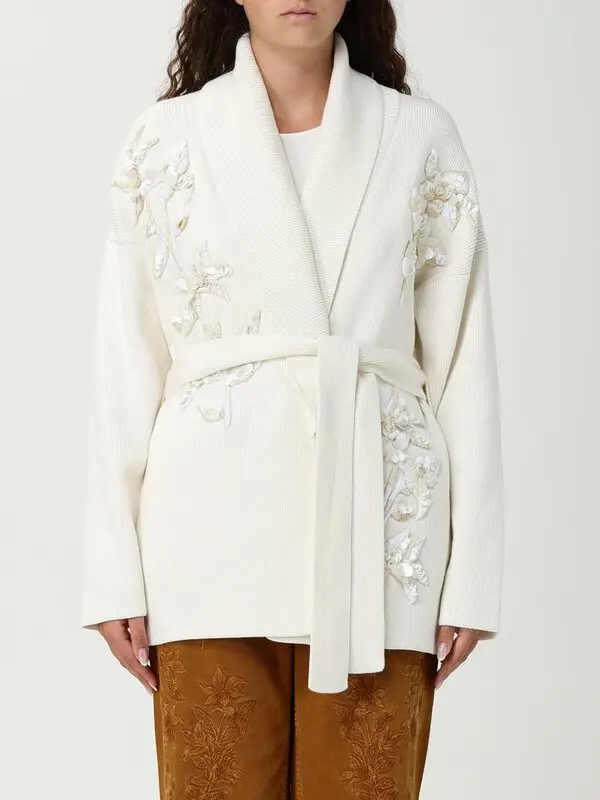 GOLDEN GOOSE Embroidered Belted Cardigan