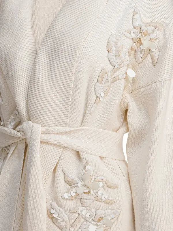 GOLDEN GOOSE Embroidered Belted Cardigan