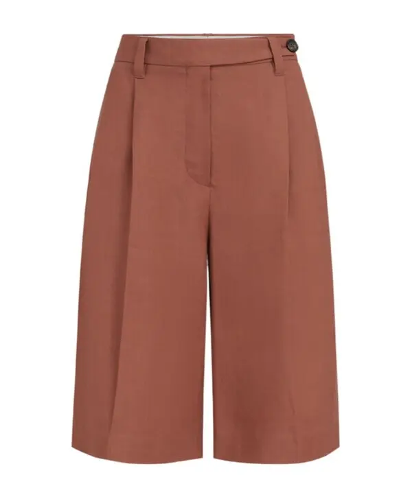 Brunello Cucinelli Pleated Bermuda Shorts - Refractory Bricks