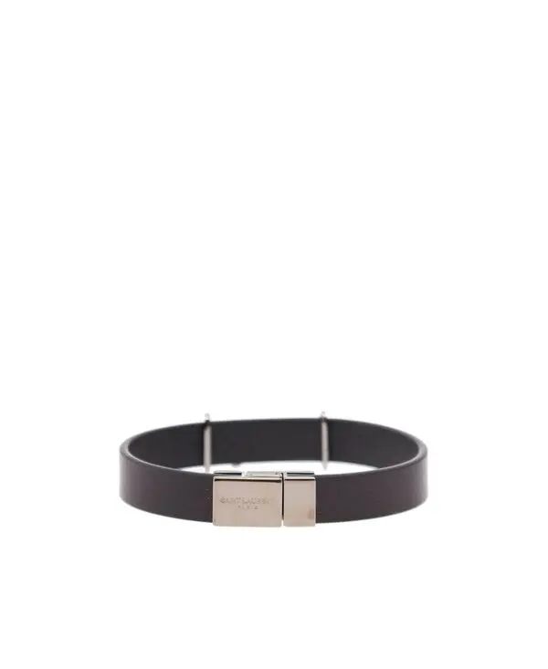 Saint Laurent Opyum Logo Plaque Bracelet - Black