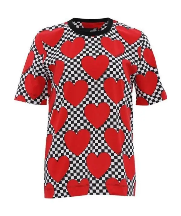 Moschino Checkered Love Print T-shirt