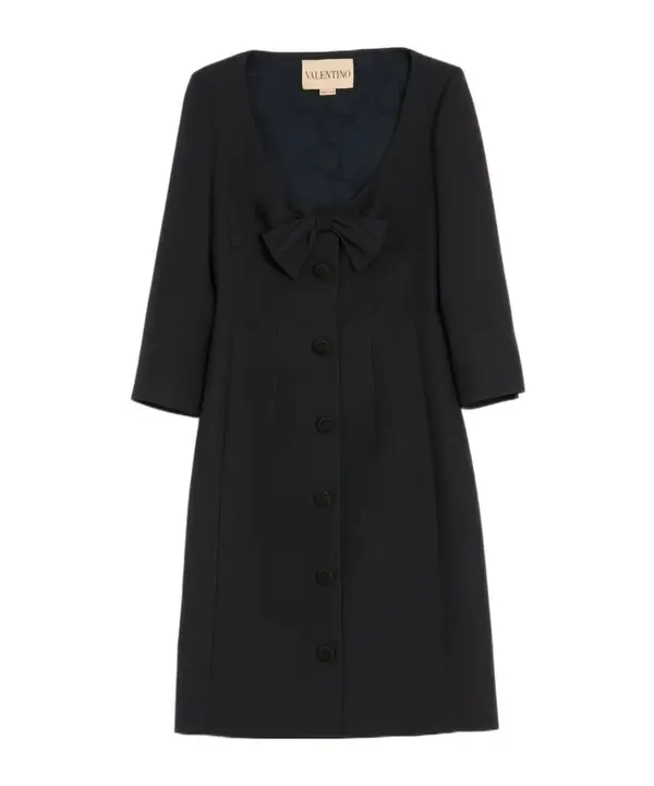 Valentino Garavani Crepe Couture Dress With Bow Detail