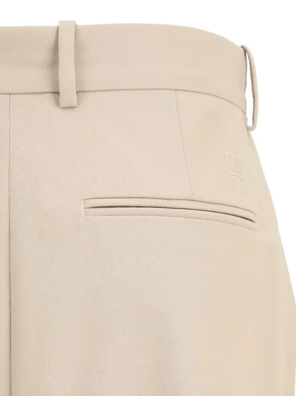 Loewe High-waisted Wide-leg Pleated Trousers With Anagram Embroidery