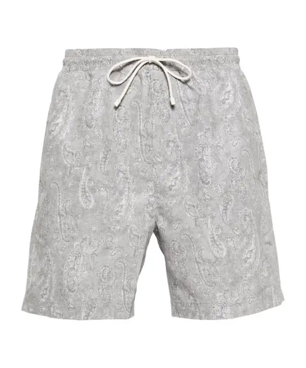 Brunello Cucinelli Bandana Print Swim Shorts - Gray