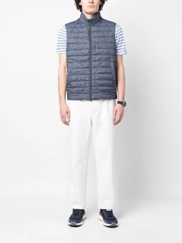 Herno Quilted Denim Gilet - Gray