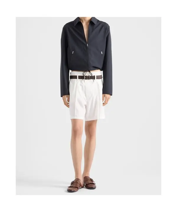 Prada Zip-up Blouson Jacket - Blue