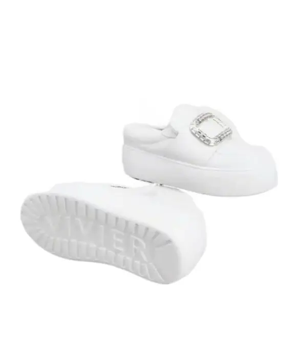 ROGER VIVIER Embellished Platform Sandals - White