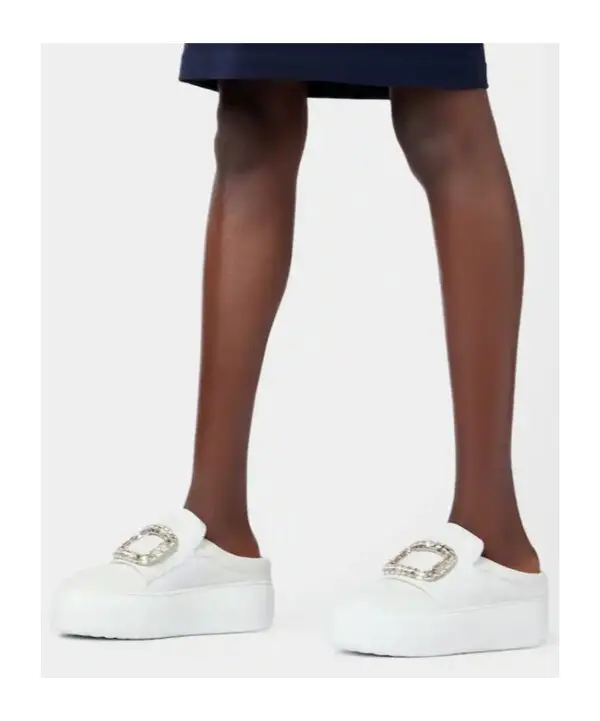 ROGER VIVIER Embellished Platform Sandals - White