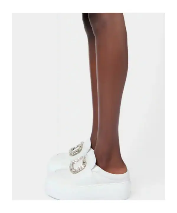 ROGER VIVIER Embellished Platform Sandals - White
