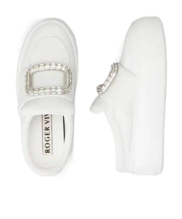 ROGER VIVIER Embellished Platform Sandals - White
