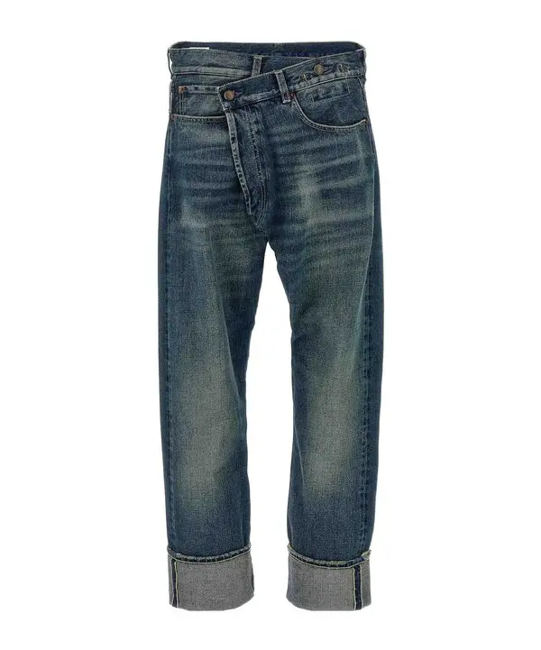 R13 Relaxed-fit Cuffed Cross Jeans - Blue