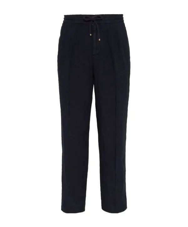 Brunello Cucinelli Elasticated Waistband Drawstring Pants - Black