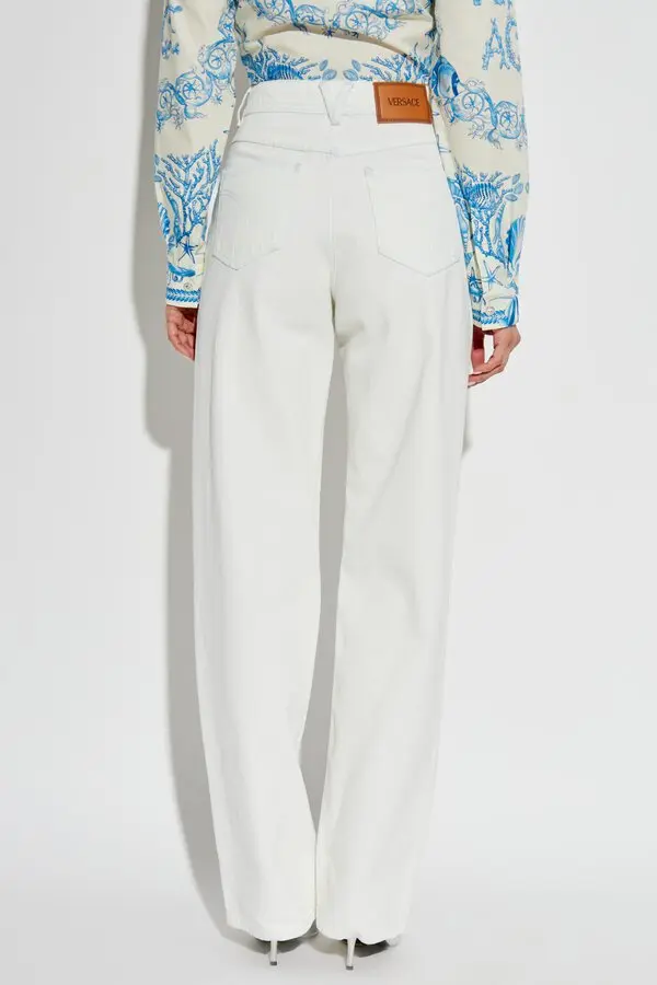 Versace Logo-patch Straight Leg Jeans