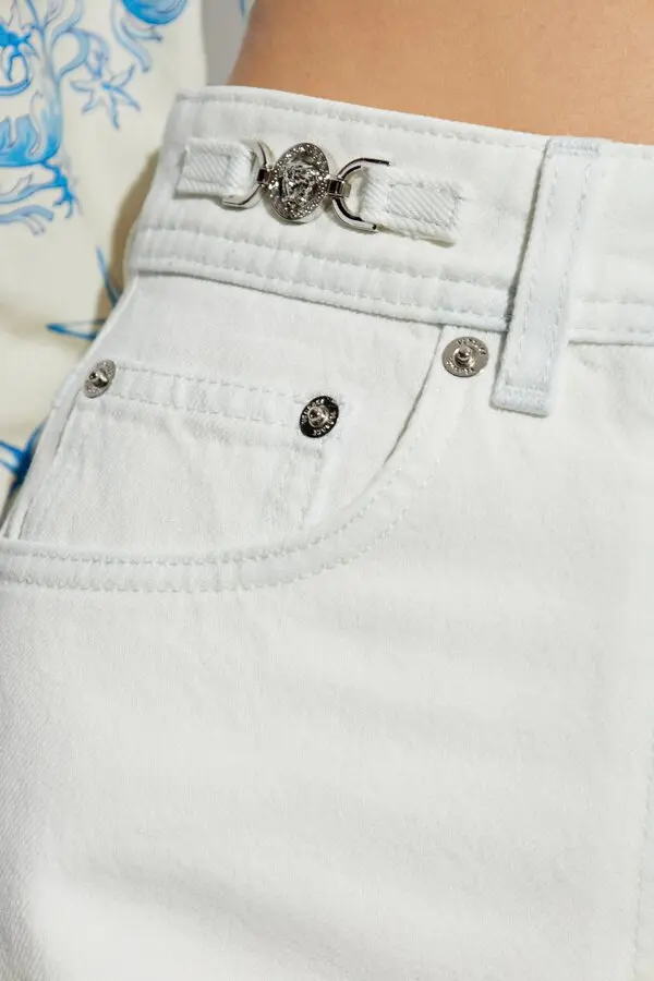 Versace Logo-patch Straight Leg Jeans
