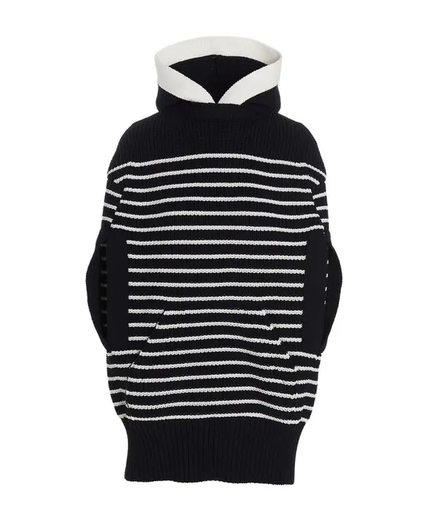 Sacai Striped Hooded Knitted Sweater