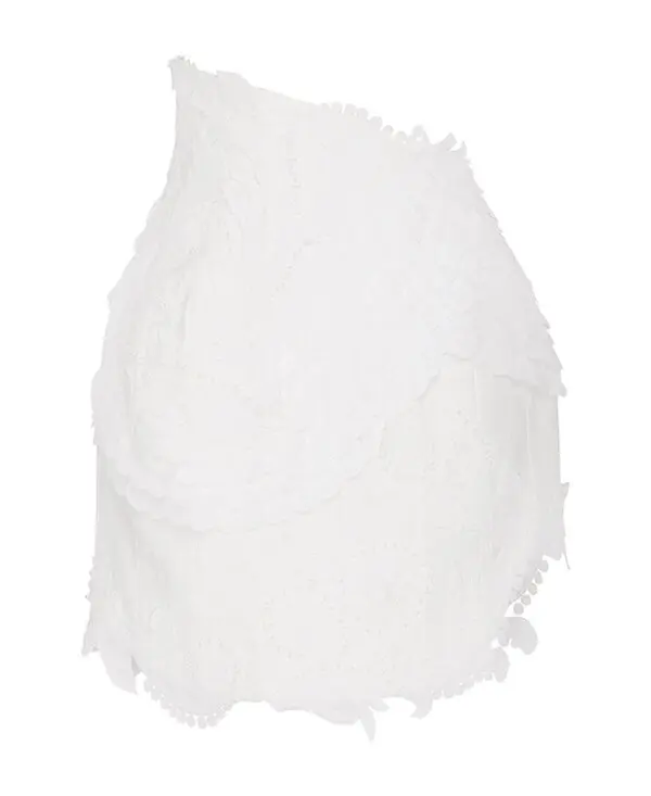 Zimmermann Tama Filigree Lace Skirt - White