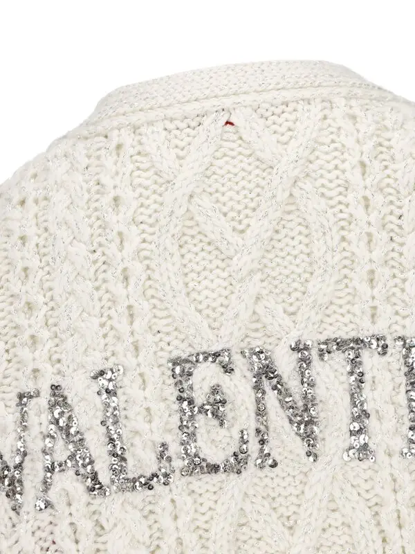 Valentino Garavani Sequin Embellished V-neck Button-up Cardigan