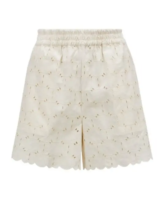 Moncler Broderie Anglaise Shorts - White