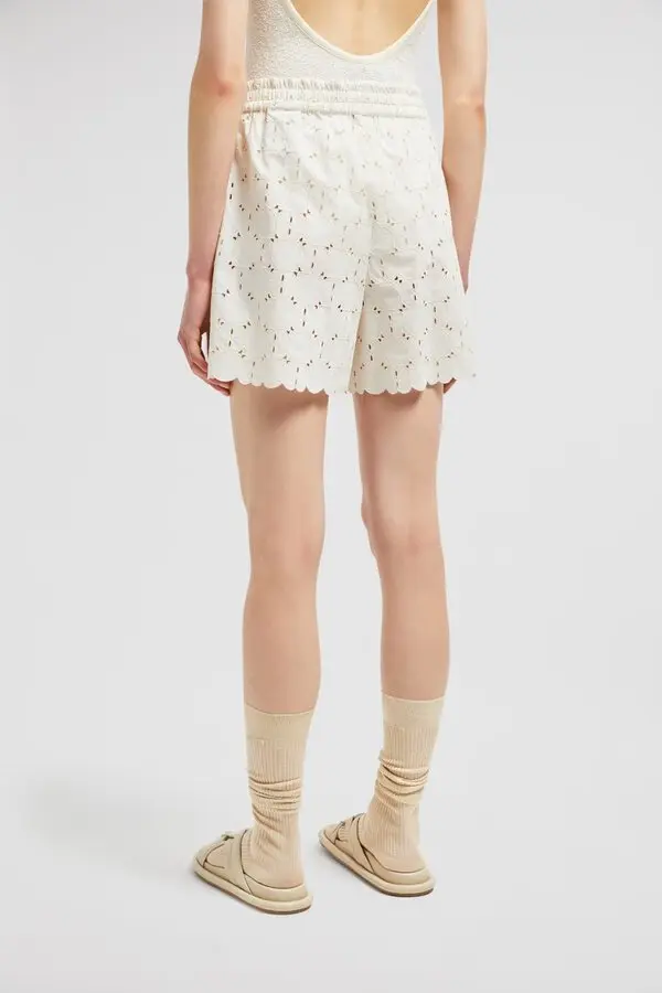 Moncler Broderie Anglaise Shorts - White