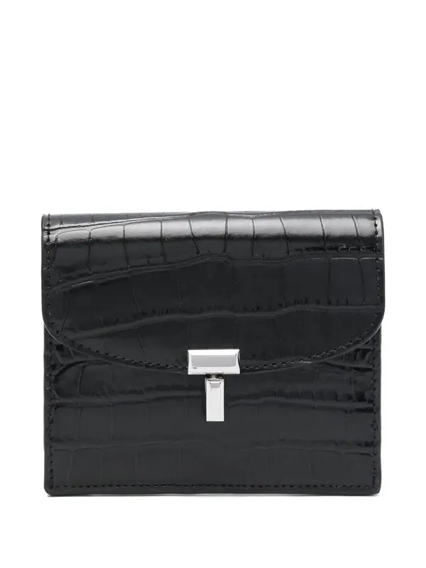 TOTEME T Lock Embossed Cardholder Wallet - Black