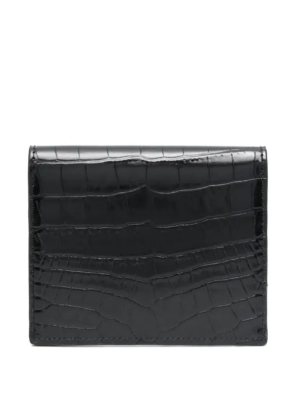 TOTEME T Lock Embossed Cardholder Wallet - Black