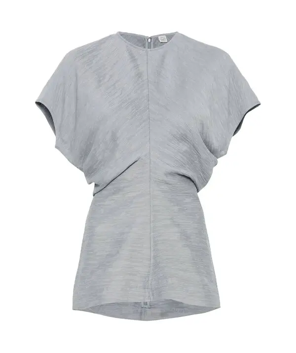 TOTEME Slouch Waist Round Neck Top - Blue-gray