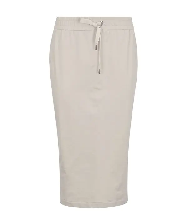 Brunello Cucinelli Midi Pencil Skirt With Drawstring Waist - White