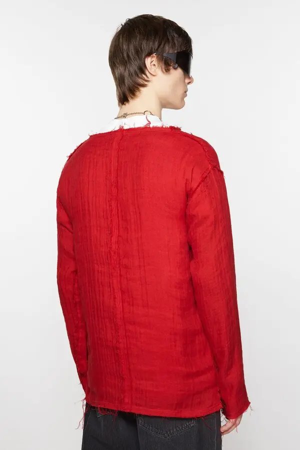 Acne Studios Patch-detail Linen-blend T-shirt
