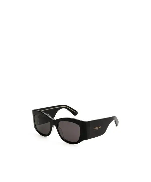 Dior Full Frame Sunglasses With Patterned Temples - Black