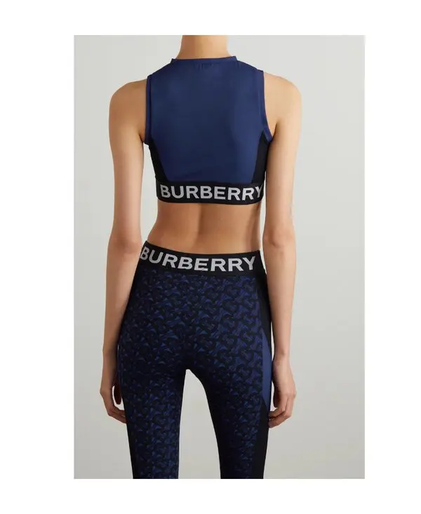 Burberry Tb Monogram Print Crewneck Cropped Top