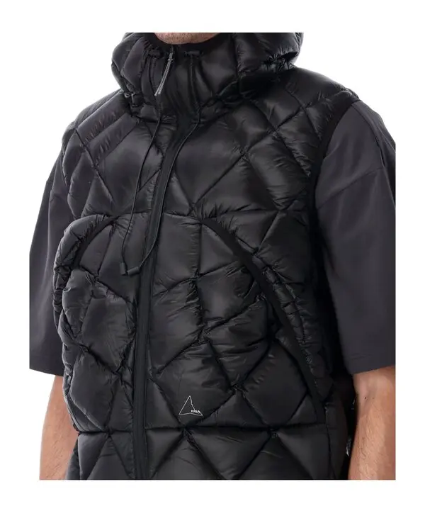 ROA Hooded Quilted Vest - Black
