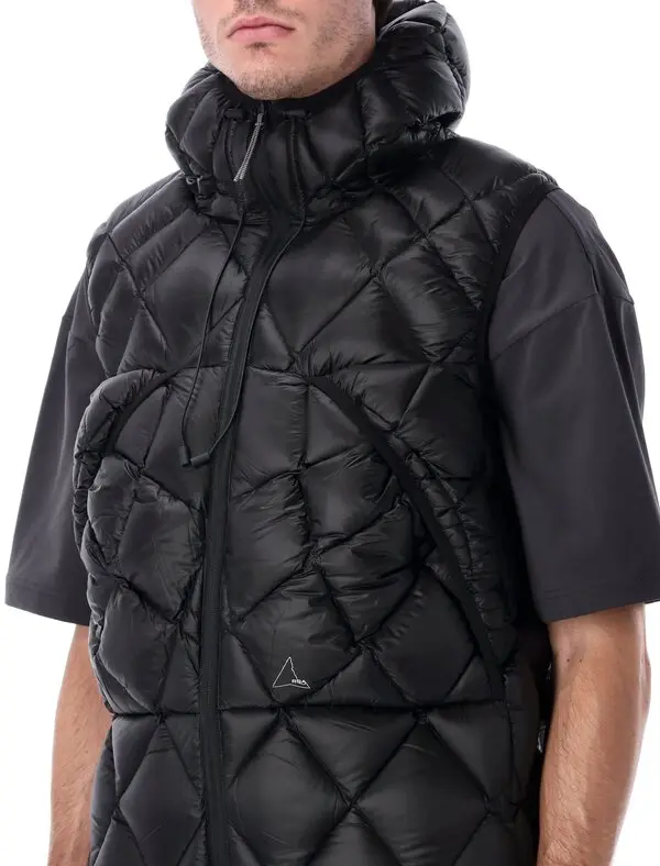 ROA Hooded Quilted Vest - Black