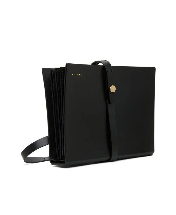 Marni Calf Leather Clutch Bag With Ring Strap