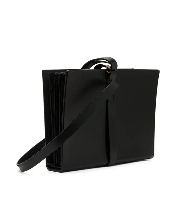 Marni Calf Leather Clutch Bag With Ring Strap