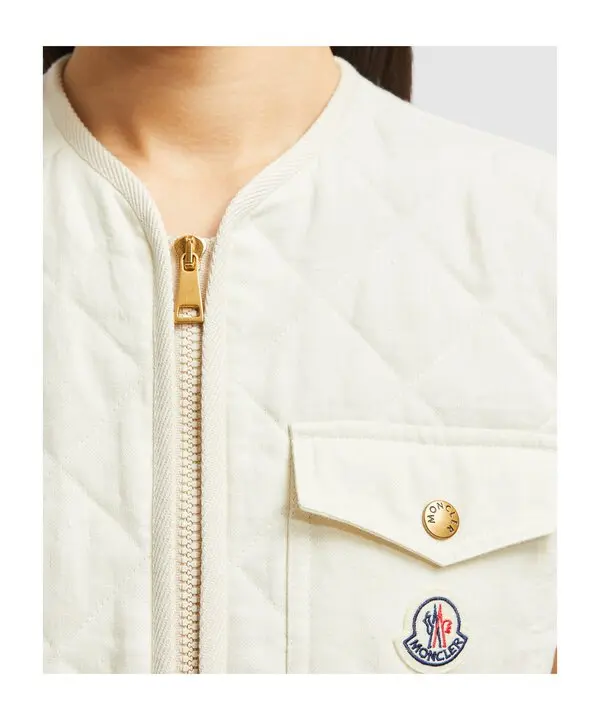Moncler Vigny Diamond-quilted Padded Gilet - Beige