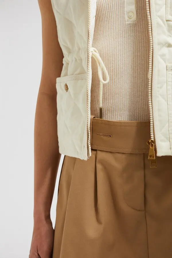 Moncler Vigny Diamond-quilted Padded Gilet - Beige