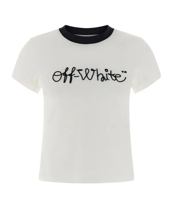 Off-White Logo Detailed Crewneck T-shirt - White