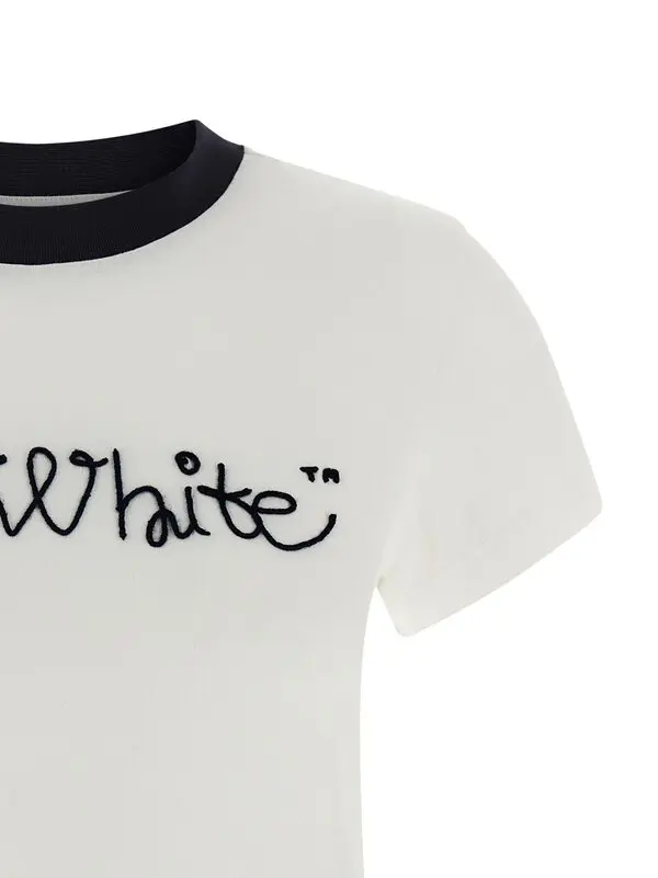 Off-White Logo Detailed Crewneck T-shirt - White