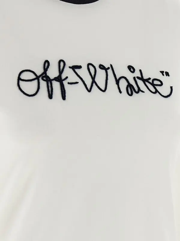 Off-White Logo Detailed Crewneck T-shirt - White