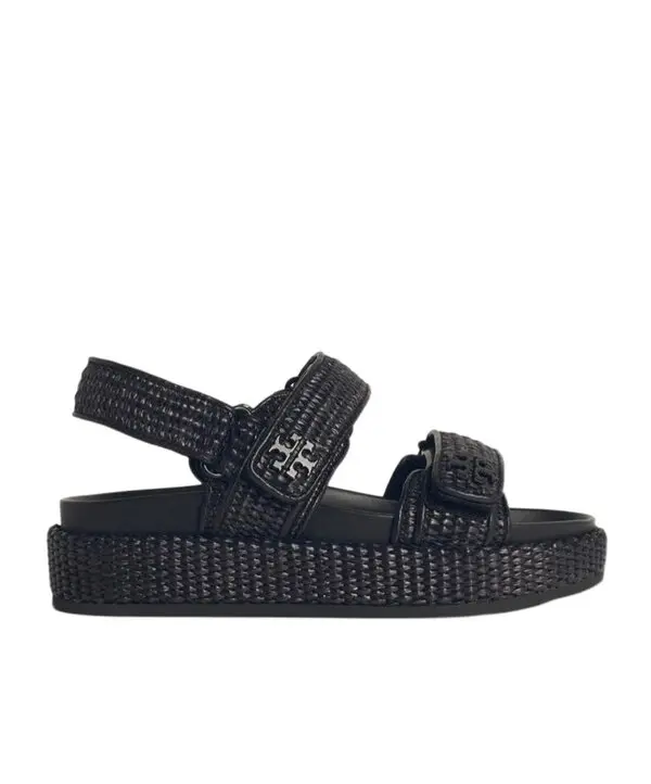 Tory Burch Kira Woven Dual-band Sport Sandals - Black