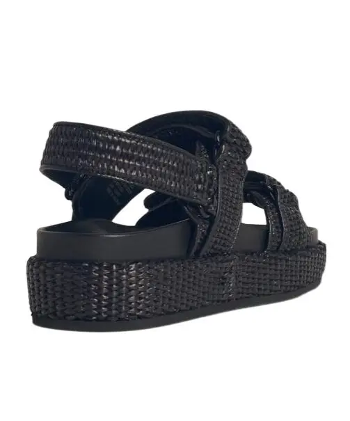 Tory Burch Kira Woven Dual-band Sport Sandals - Black