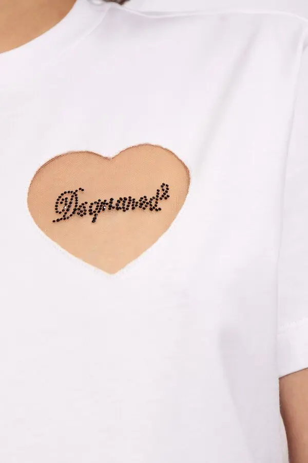 Dsquared2 Heart Tulle Detailed T-shirt