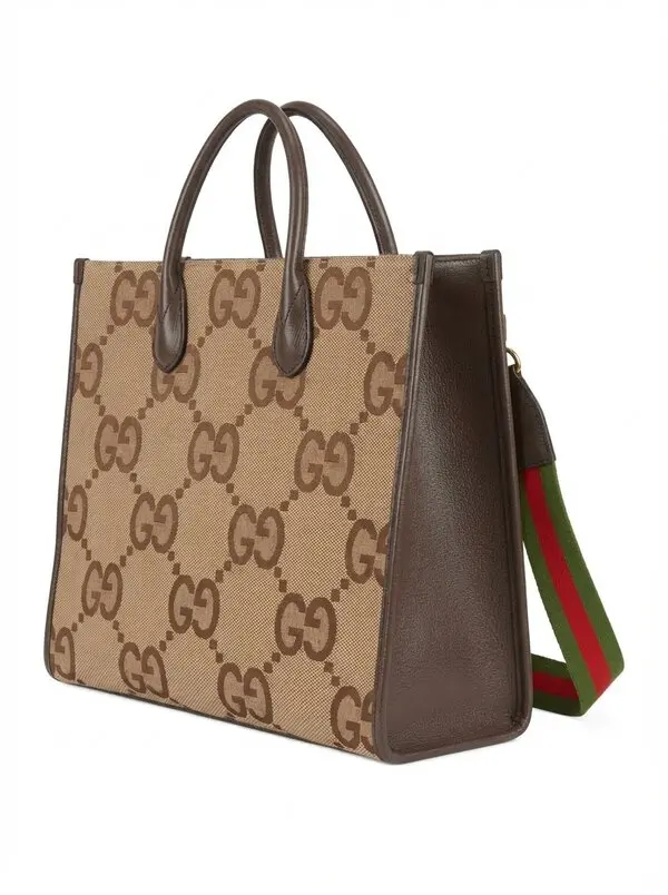 Gucci Jumbo Gg Tote Bag - Camel/ebony