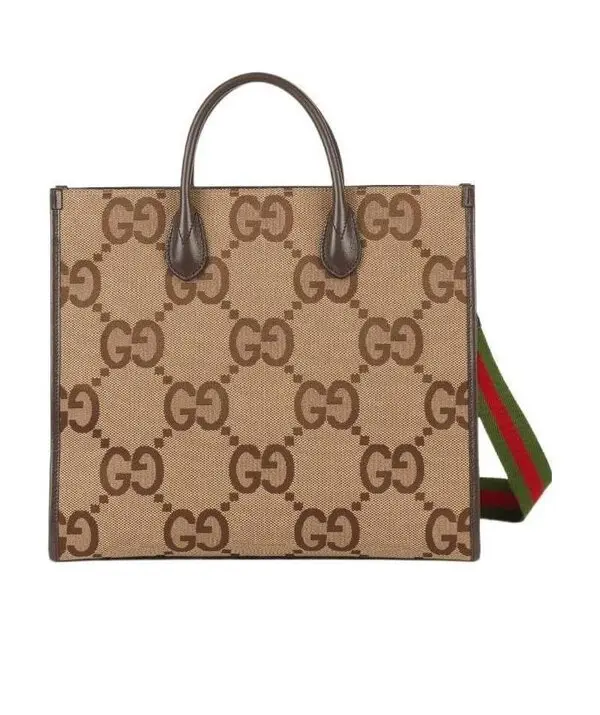 Gucci Jumbo Gg Tote Bag - Camel/ebony