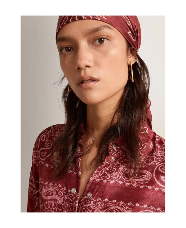 Golden Goose Paisley-Print Shirt Dress - Red | Editorialist