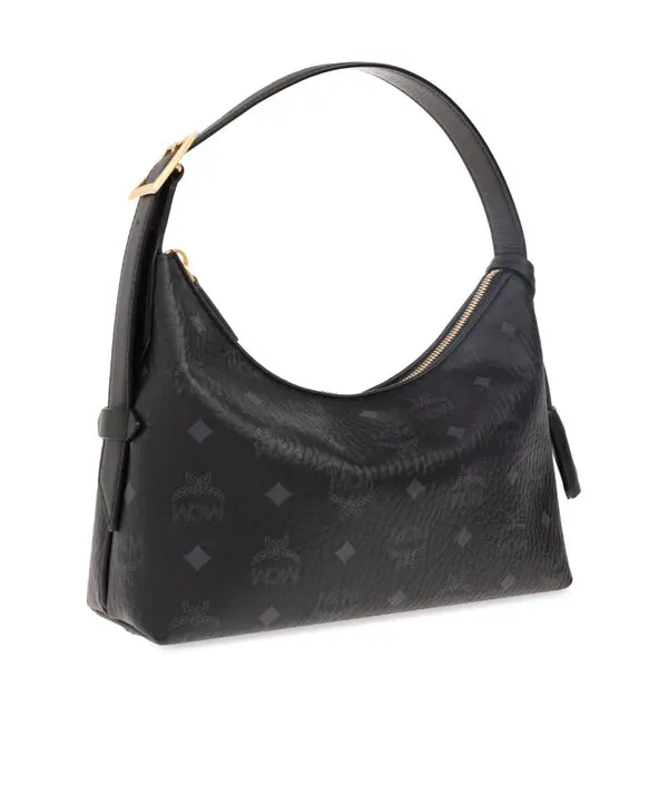 Mcm Small Hobo Shoulder Bag - Black