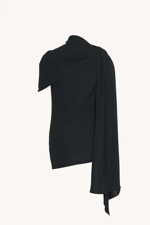 THE ROW Isadra Sculptural Draped Crepe Jersey Top