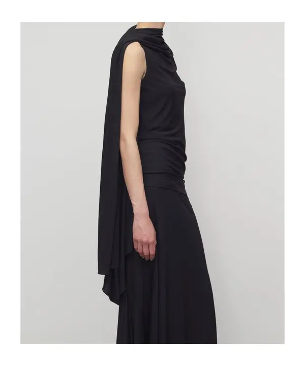 THE ROW Isadra Sculptural Draped Crepe Jersey Top