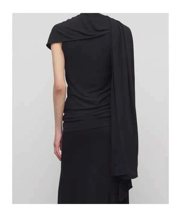 THE ROW Isadra Sculptural Draped Crepe Jersey Top