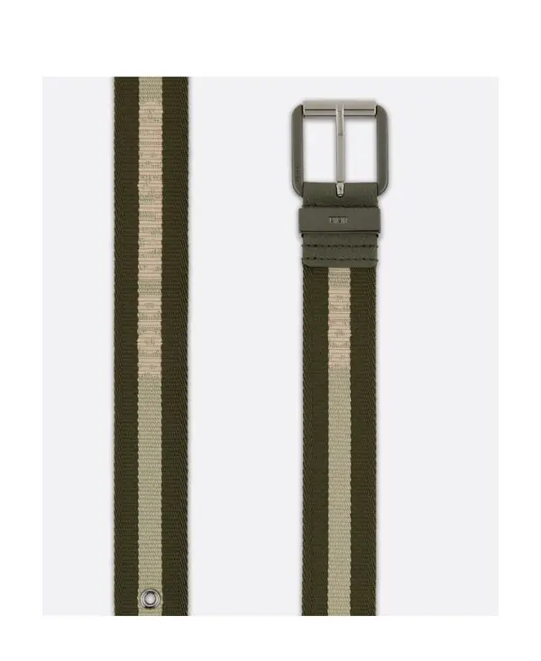 Dior Striped Buckled Belt